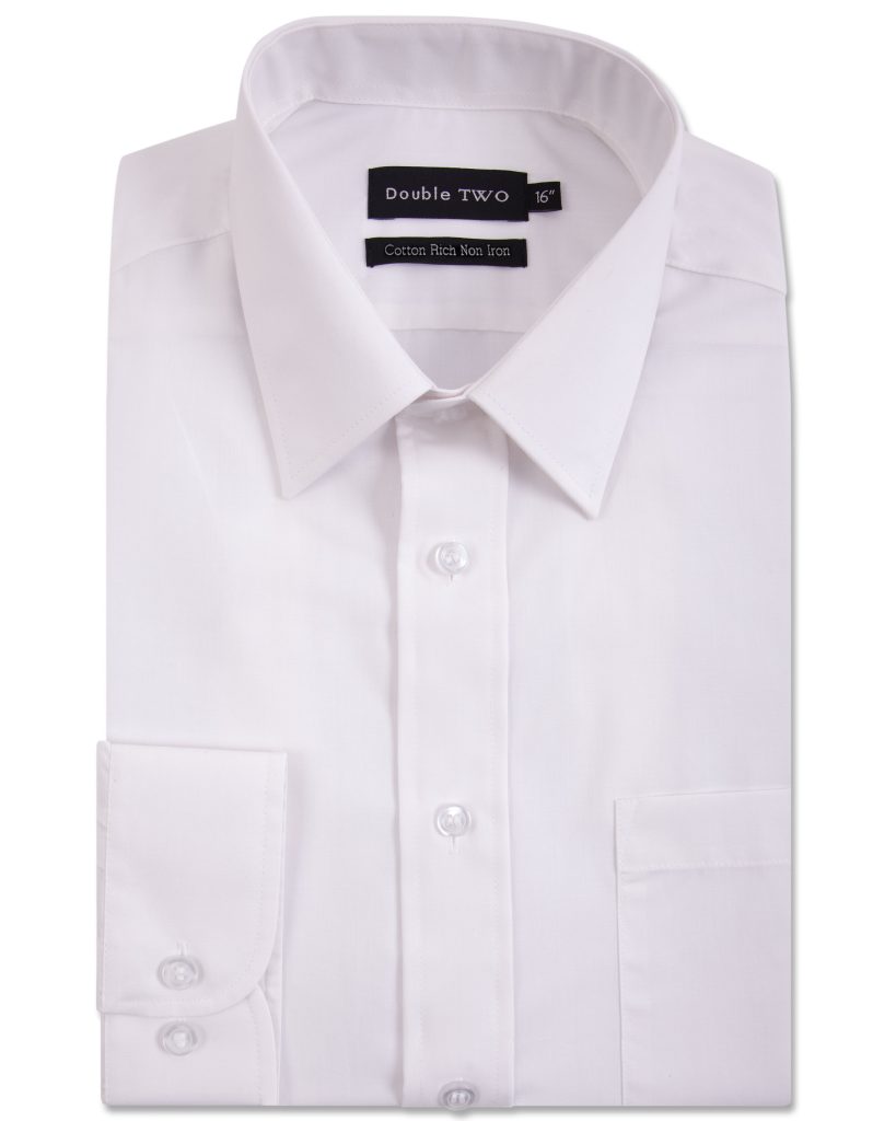 Men's Double TWO Long Sleeve Single Cuff Poplin Shirt | Sugdens ...